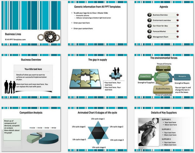 PowerPoint Business Lines Template